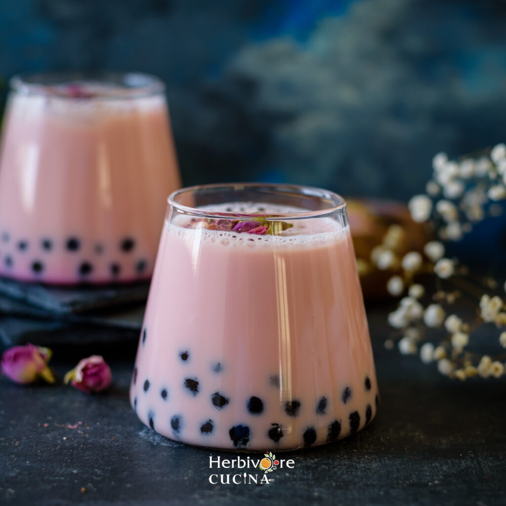 Rose Boba (Bubble) Tea - Herbivore Cucina